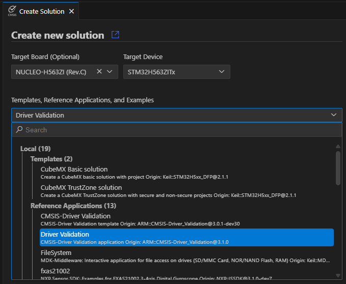 CMSIS-Driver Validation: Setup